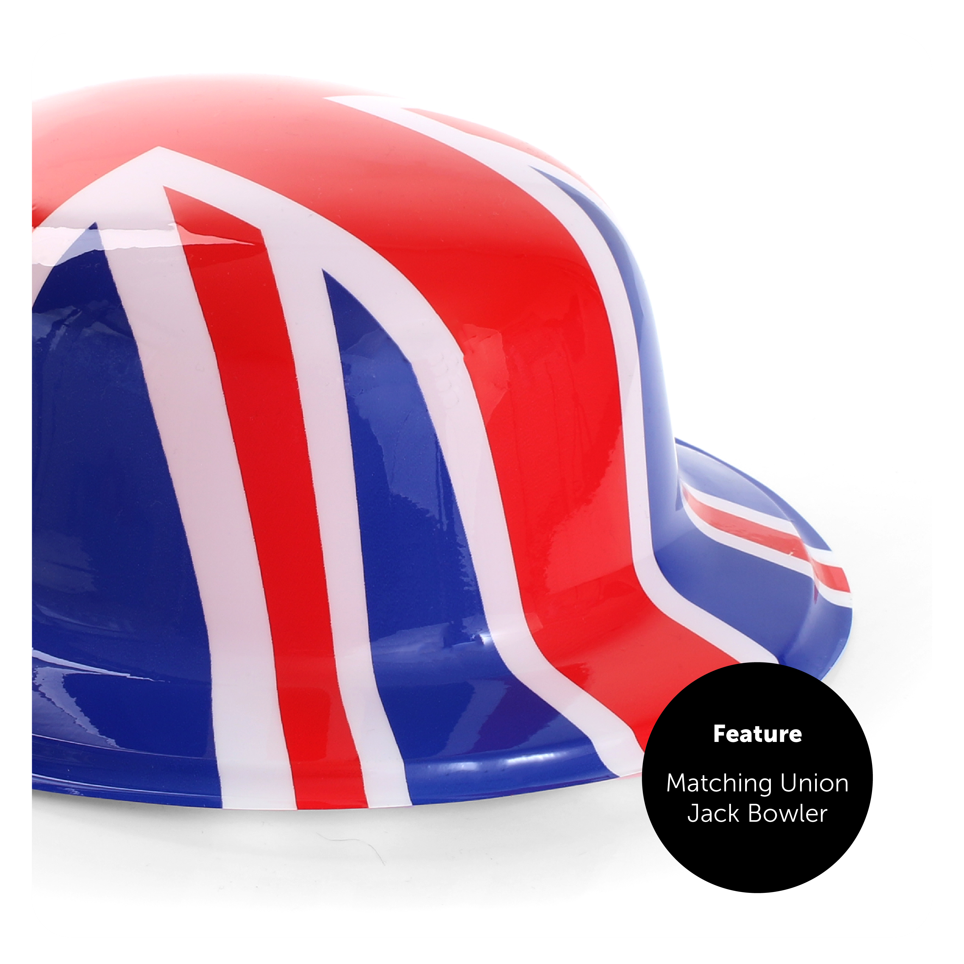 Wearable Union Jack Flag Cape & Union Jack Bowler Hat | I Love Fancy Dress
