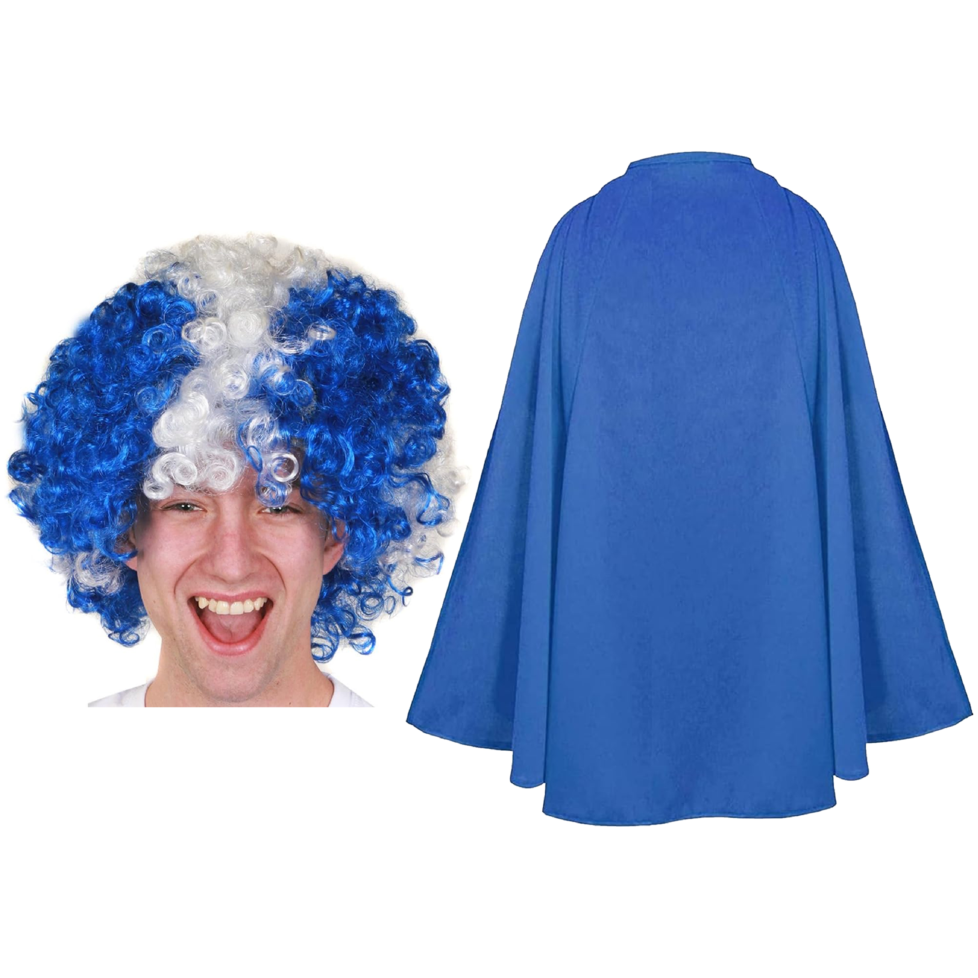 Scottish Afro Wig & Blue Cape | I Love Fancy Dress