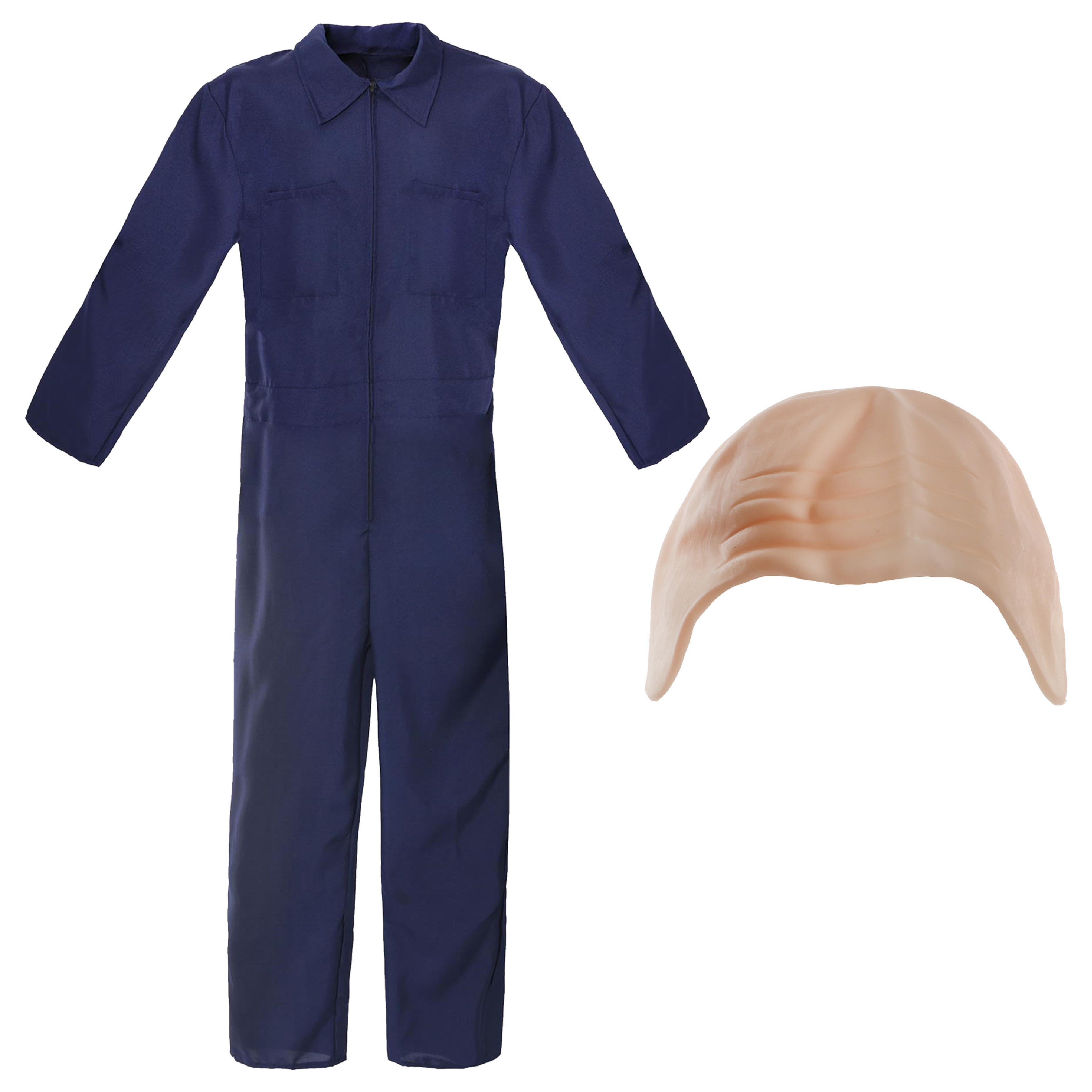 Phill Mitchell Costume - Navy Jumpsuit and Bald Cap | I Love Fancy Dress