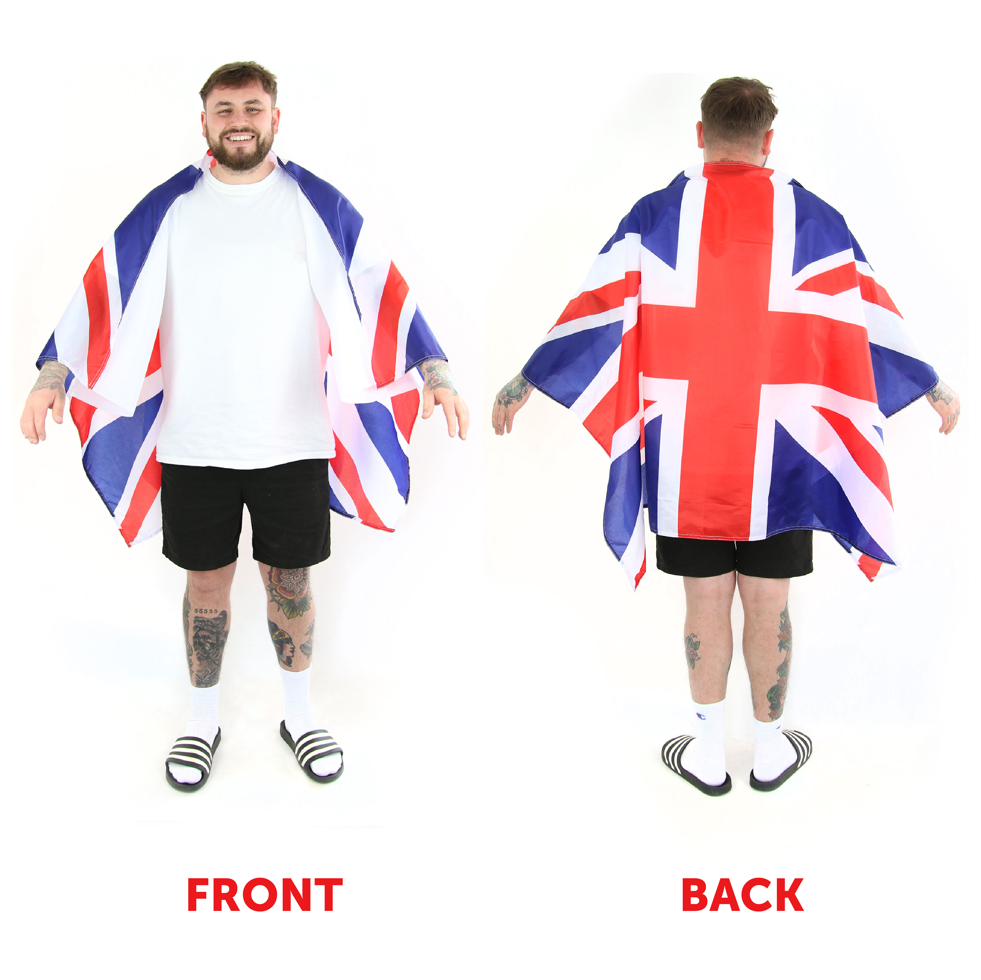 Wearable Union Jack Flag Cape & Union Jack Bowler Hat | I Love Fancy Dress