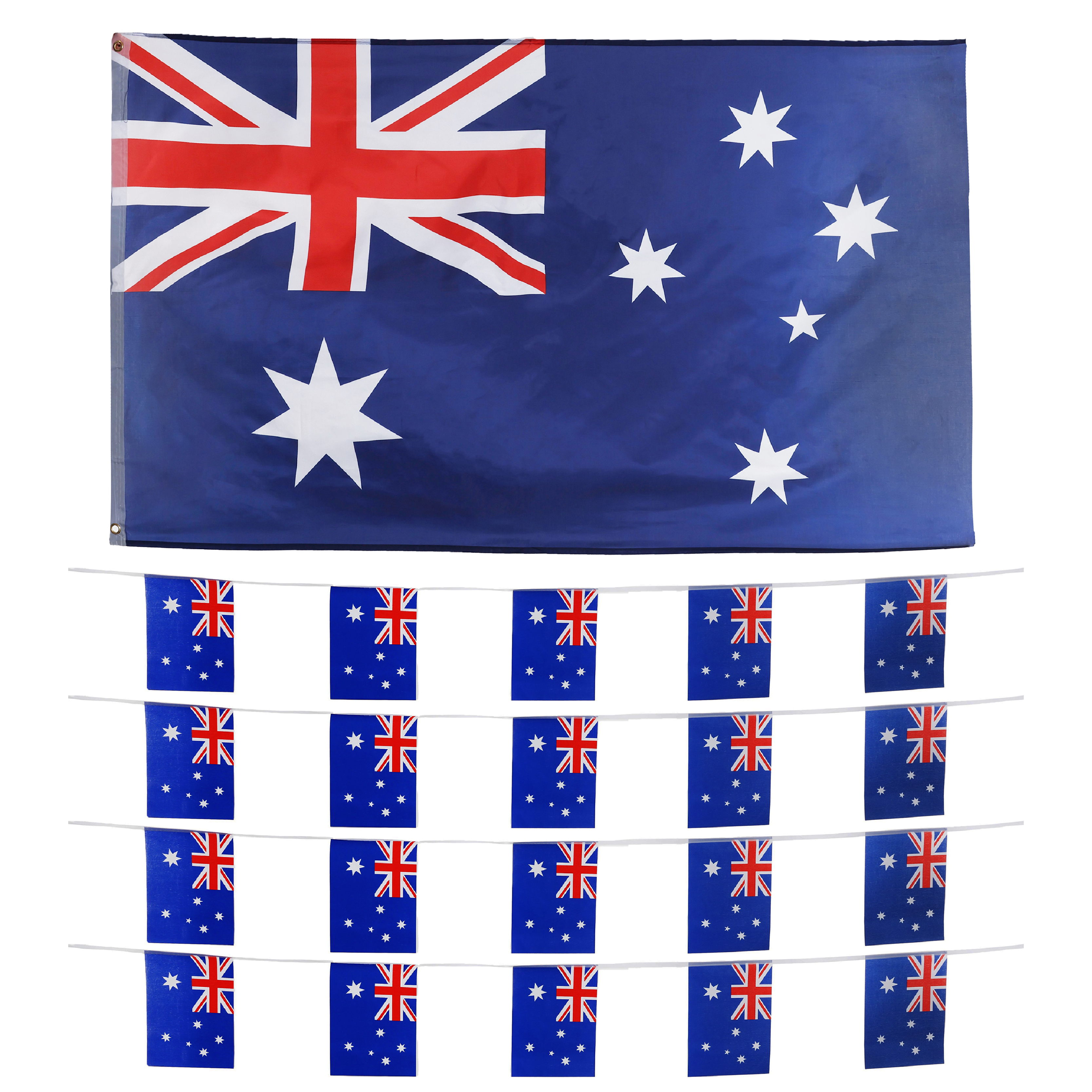 5ft X 3ft Australian Flag & Australian Bunting Set | I Love Fancy Dress