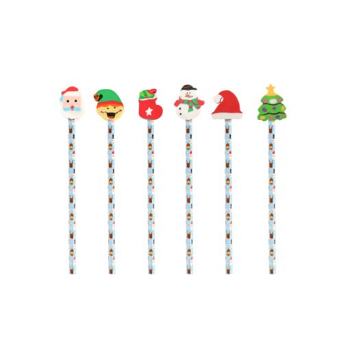 6 Christmas Pencils with Eraser Toppers | I Love Fancy Dress