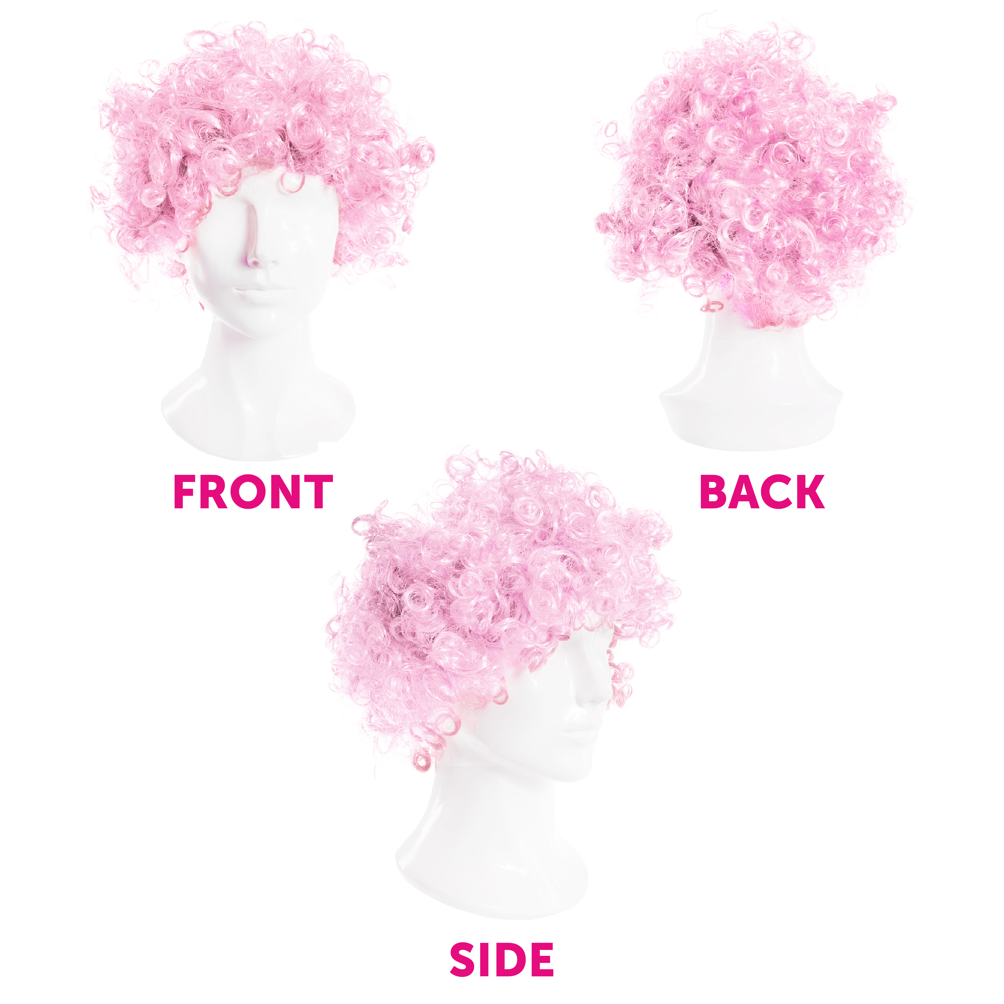Pink Curly afro wig | I Love Fancy Dress