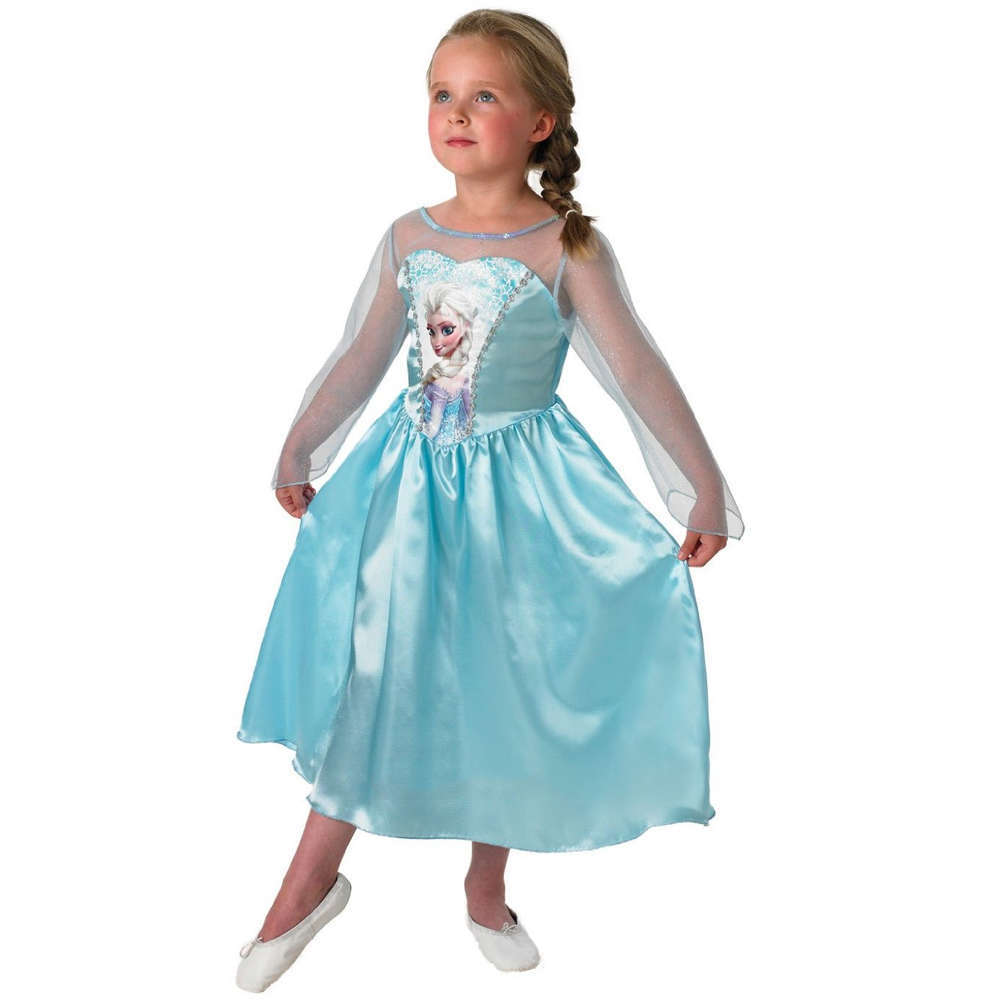 Disney Frozen Elsa Princess Costume – Girls Blue Fancy Dress Outfit (5 ...