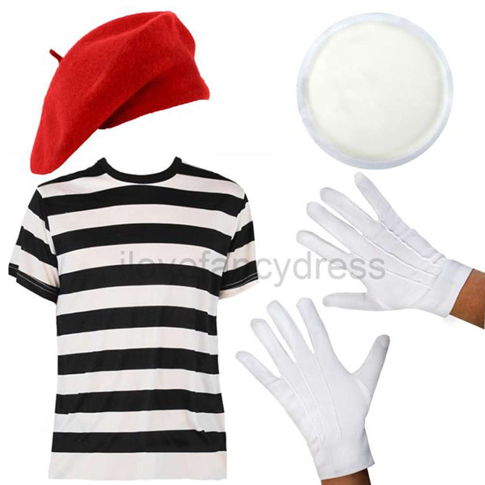Adult French Mime Costume - Red | I Love Fancy Dress